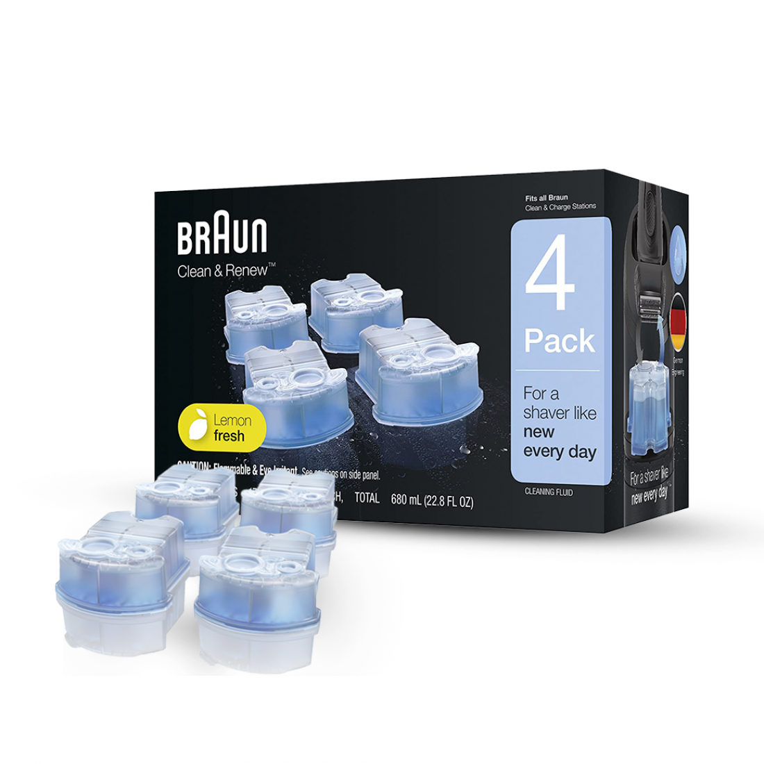 Braun Clean & Refill Cartridges น้ำยาล้างใบมีด (4 pack)