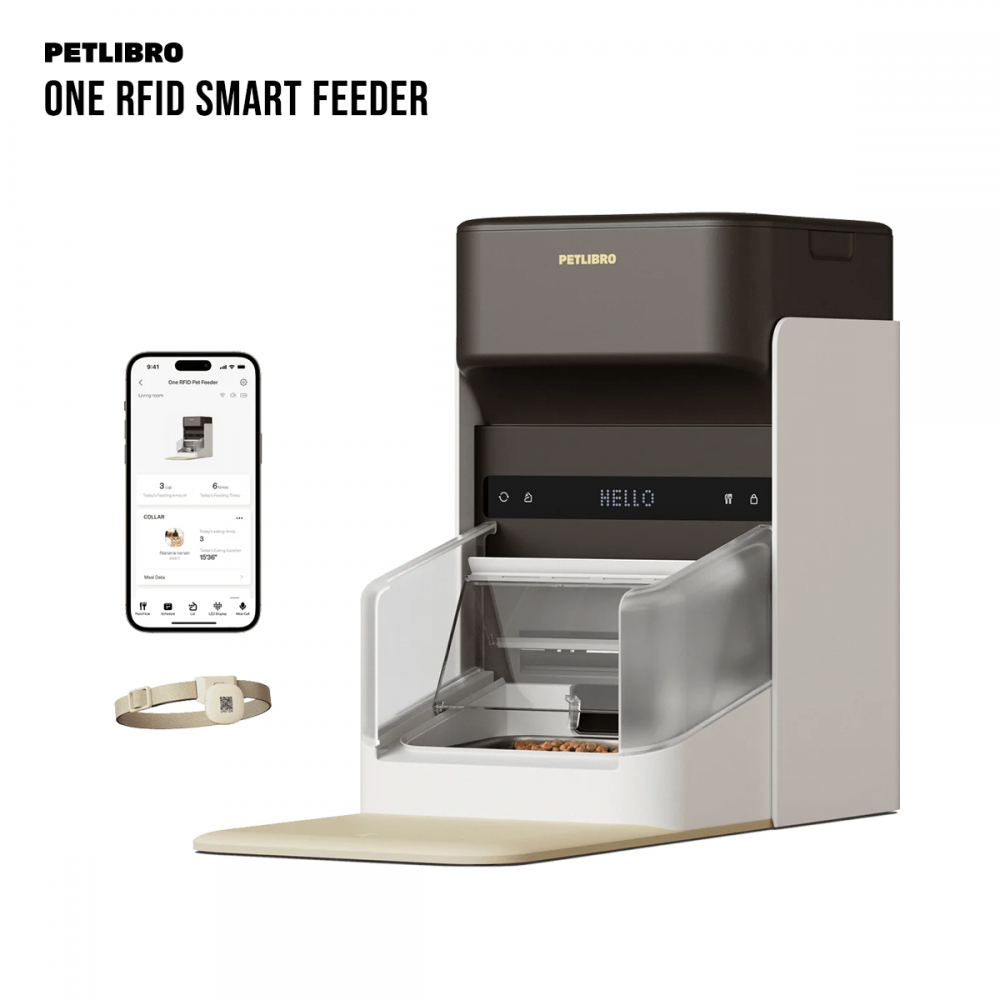 PETLIBRO One RFID Smart Feeder เครื่องให้อาหารแมวอัตโนมัติ 3 ลิตร ควบคุมด้วยแอป พร้อมป้ายติด ...